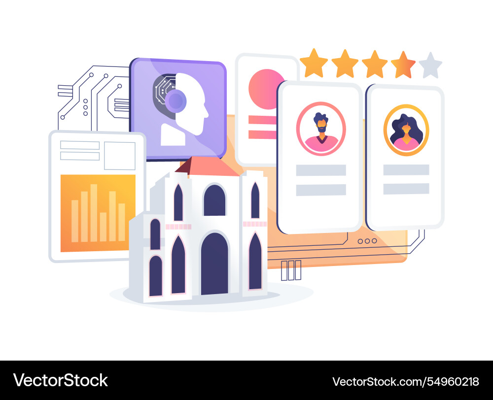 Ai-analyzed guest feedback abstract concept Vector Image