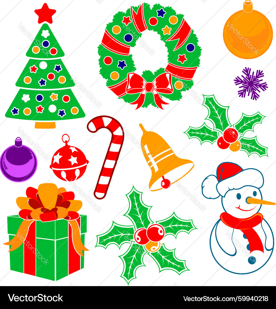 Christmas Icon Set (59940218) – Royalty-Free Vector | VectorStock