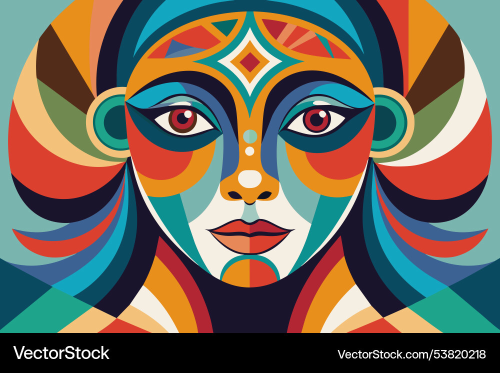 Colorful woman face art Royalty Free Vector Image