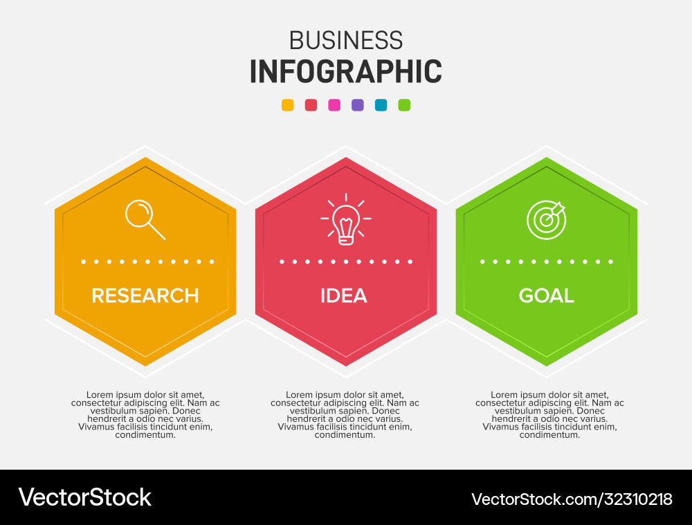 Concept arrow business model with 3 successive Vector Image