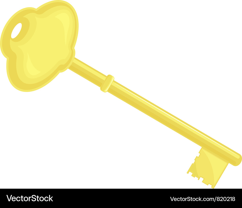 Golden key Royalty Free Vector Image - VectorStock