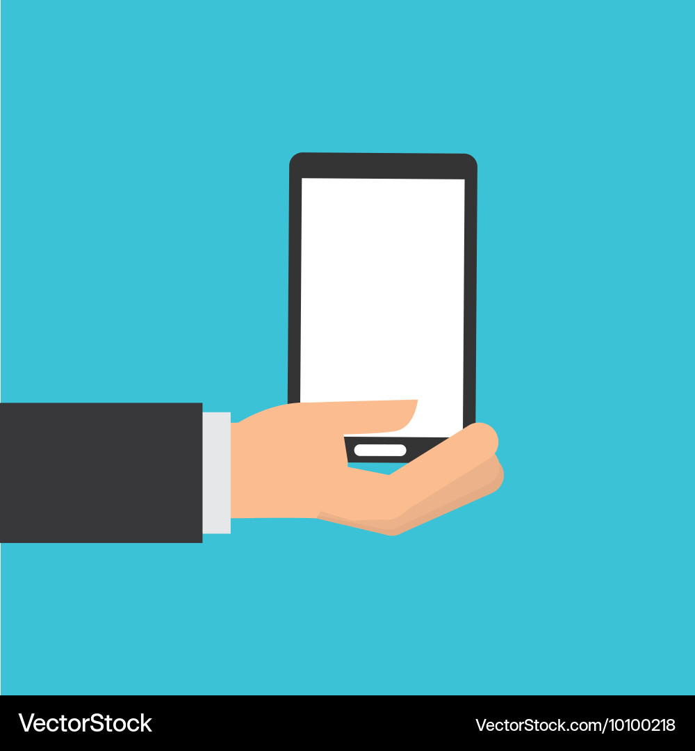 Hand holding device icon Royalty Free Vector Image