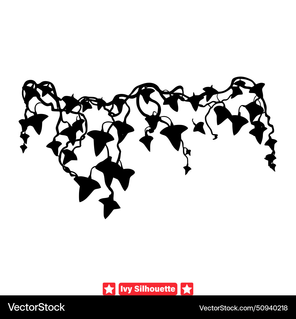 Ivy cascade dynamic silhouettes for flowing Vector Image