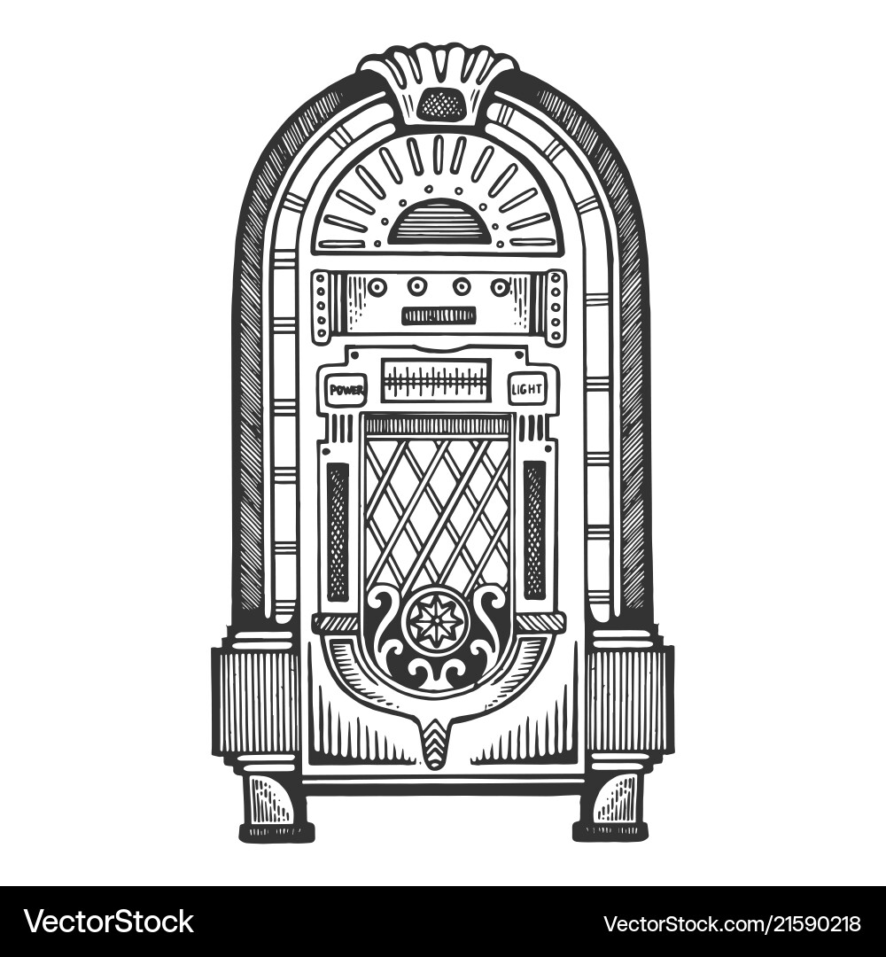 Jukebox engraving Royalty Free Vector Image - VectorStock