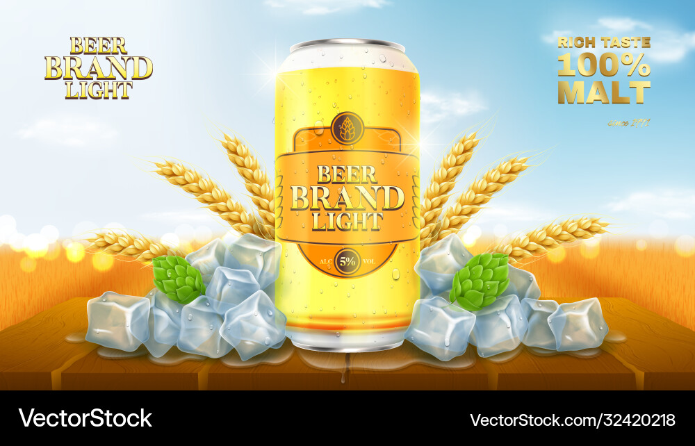 Light Beer Promo Banner Royalty Free Vector Image