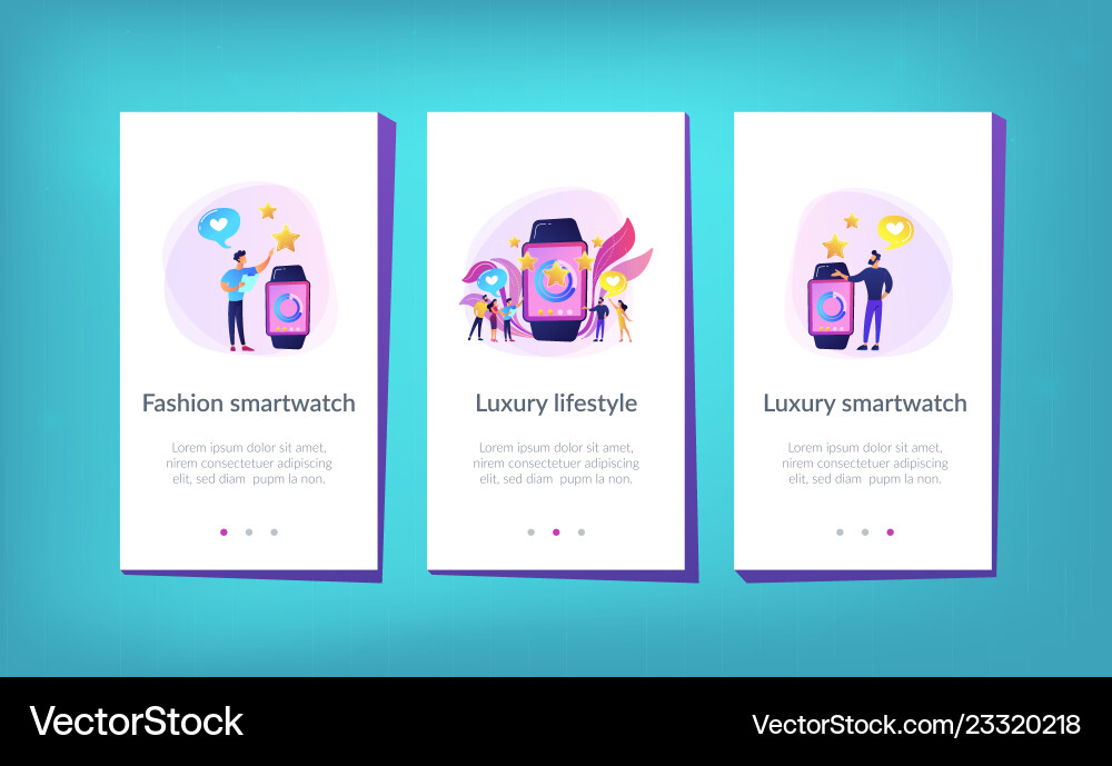 Luxury smartwatch app interface template Vector Image