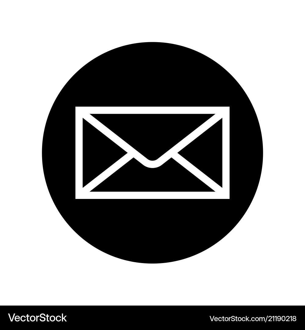 Mail icon in black circle envelope symbol Vector Image