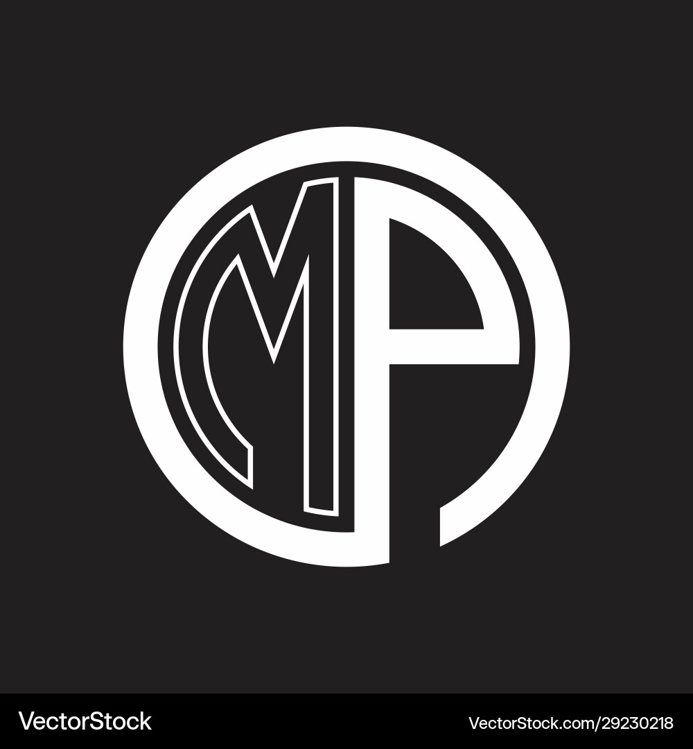 MP Monogram Circle Logo Royalty Free Vector Image