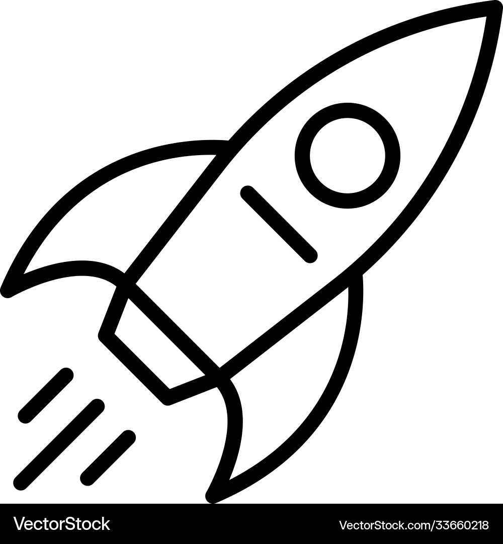 Rocket line icon Royalty Free Vector Image - VectorStock
