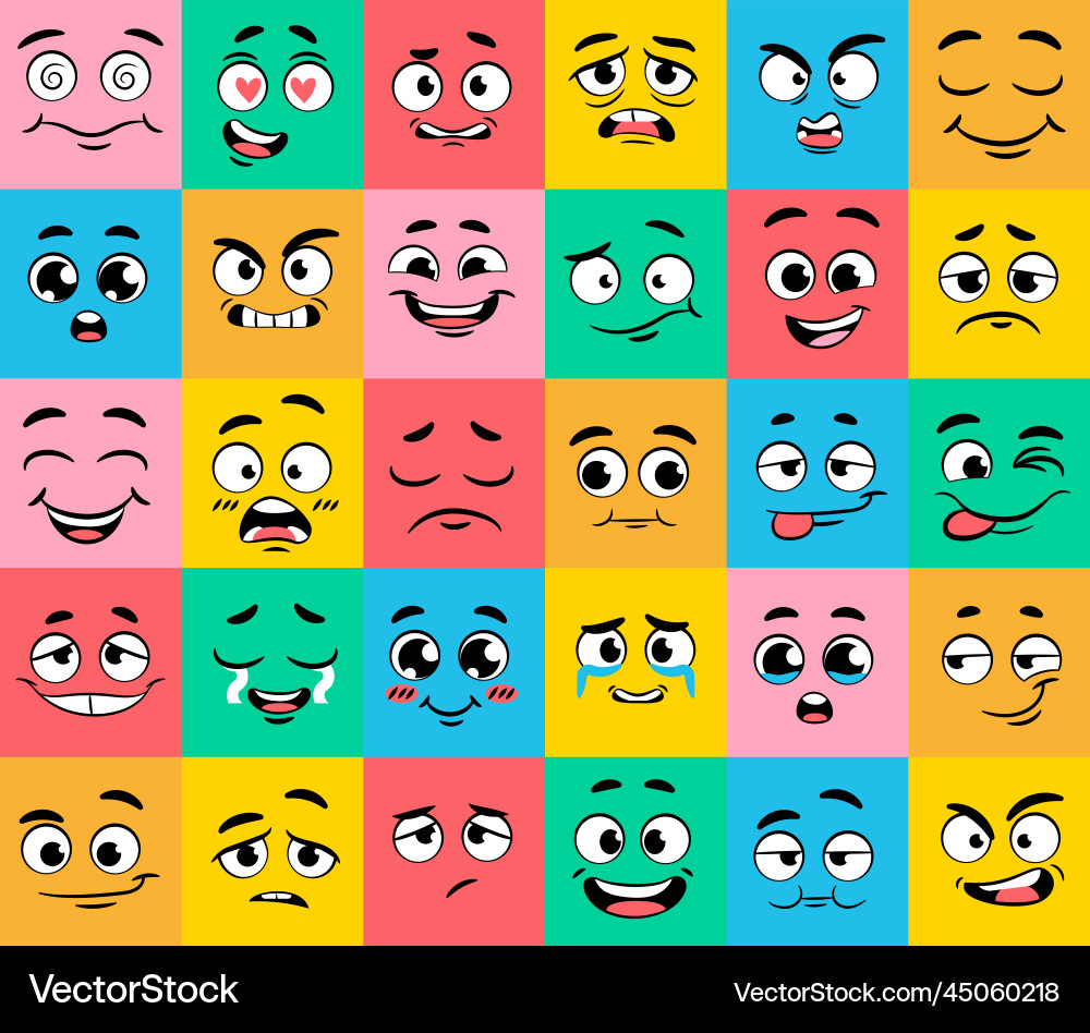 Set of Diverse Emotions Royalty Free Vector Image