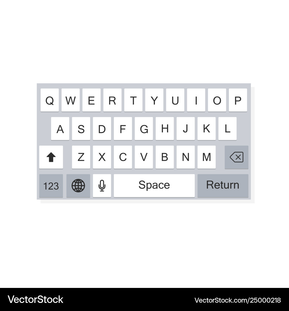 Smartphone keyboard alphabet buttons flat style Vector Image