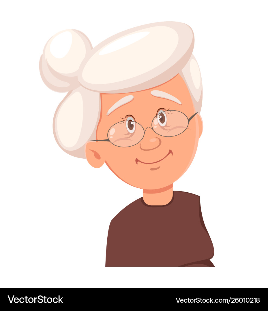 Smiling Elderly Woman Portrait Royalty Free Vector Image