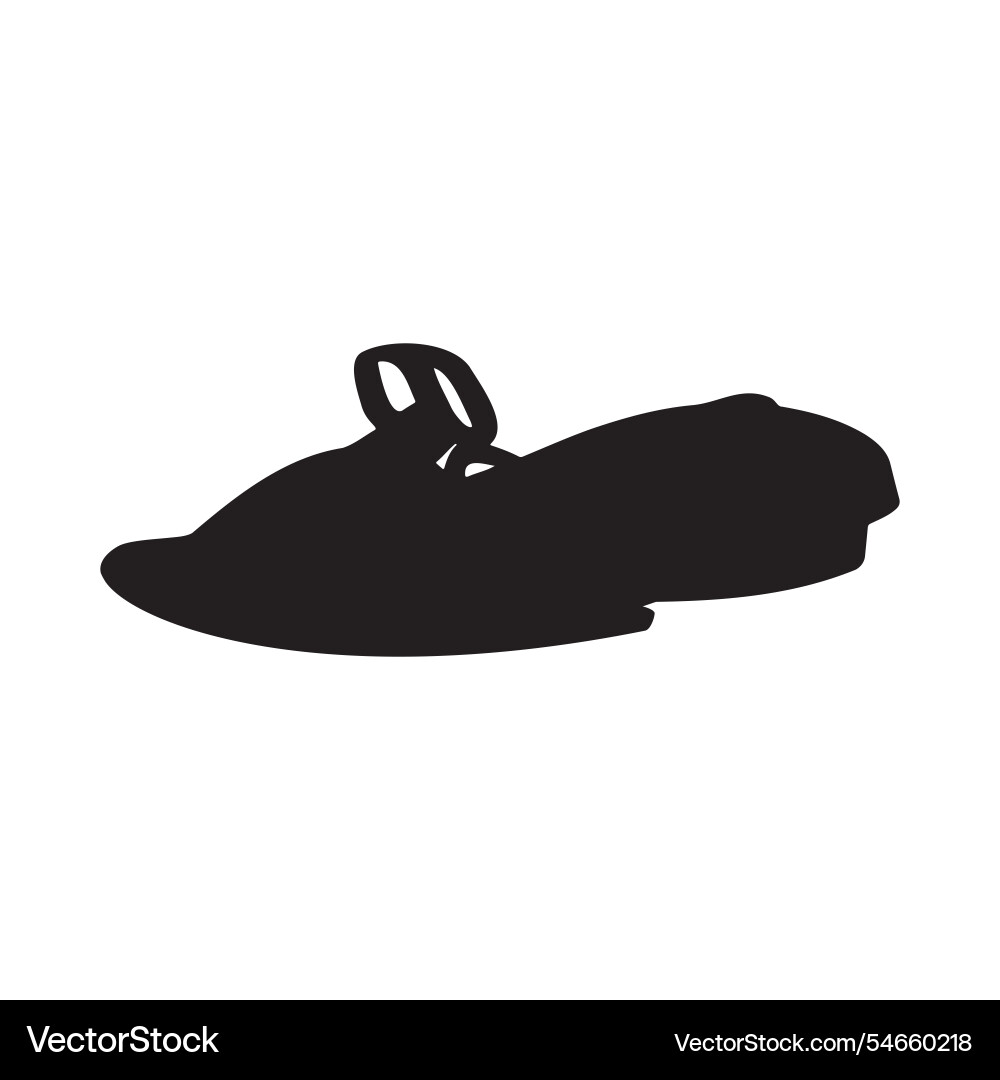 Snow sled for kids silhouette Royalty Free Vector Image