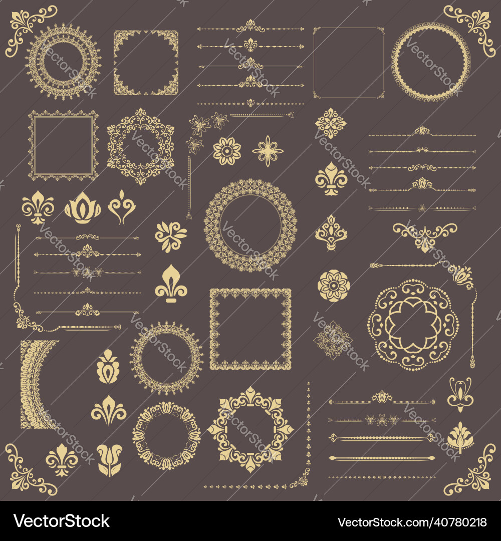Vintage big set of classic patterns Royalty Free Vector
