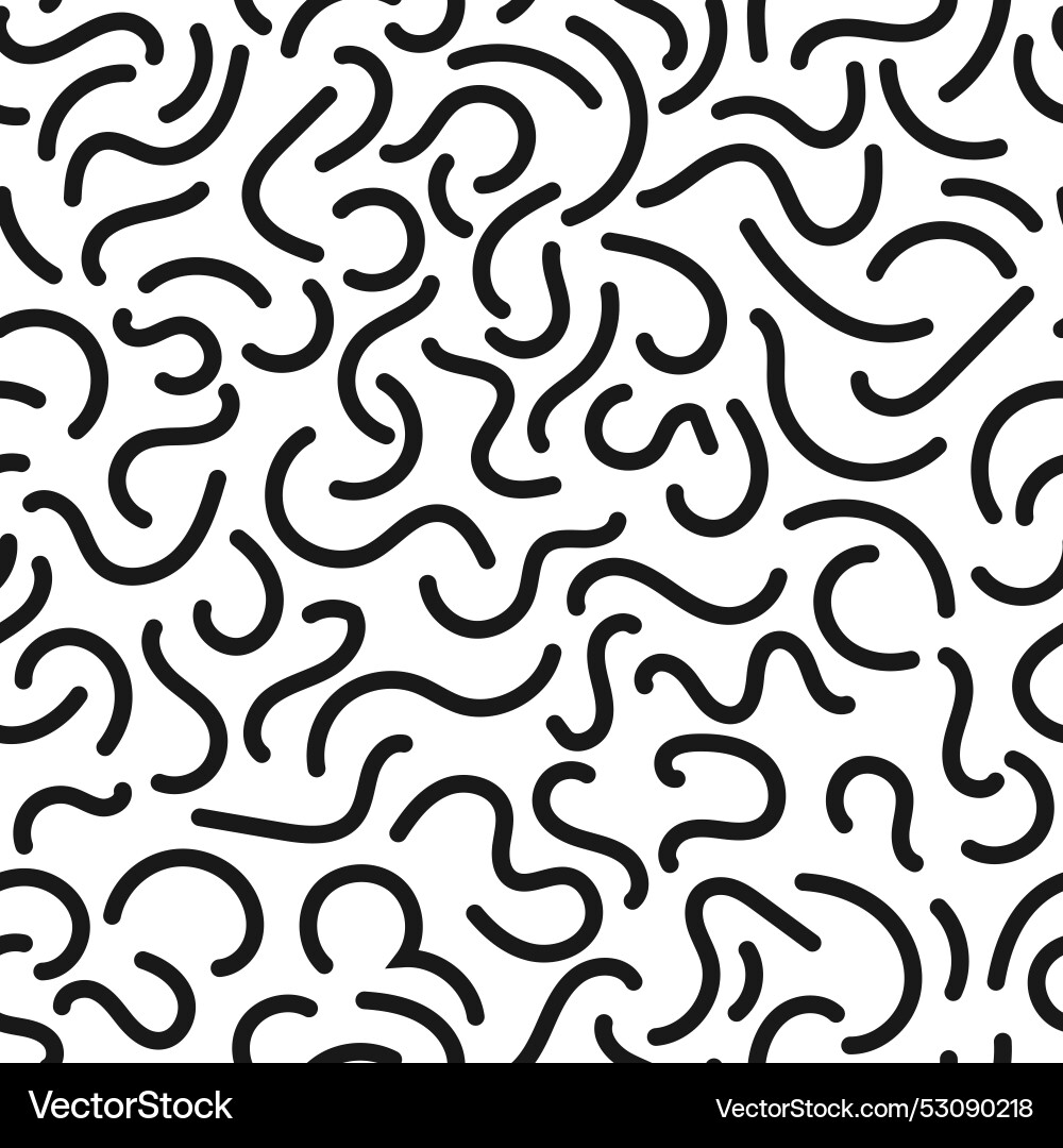 Wavy pattern seamless black line texture tile Vector Image