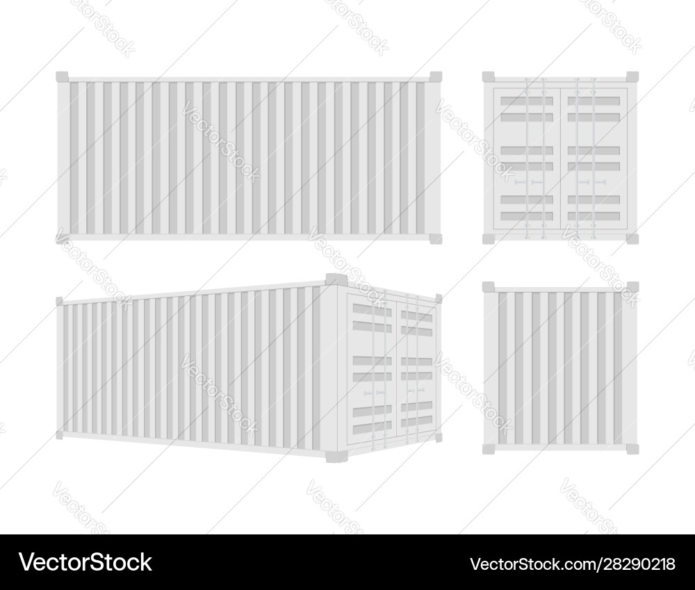 White shipping cargo container twenty and forty Vector Image