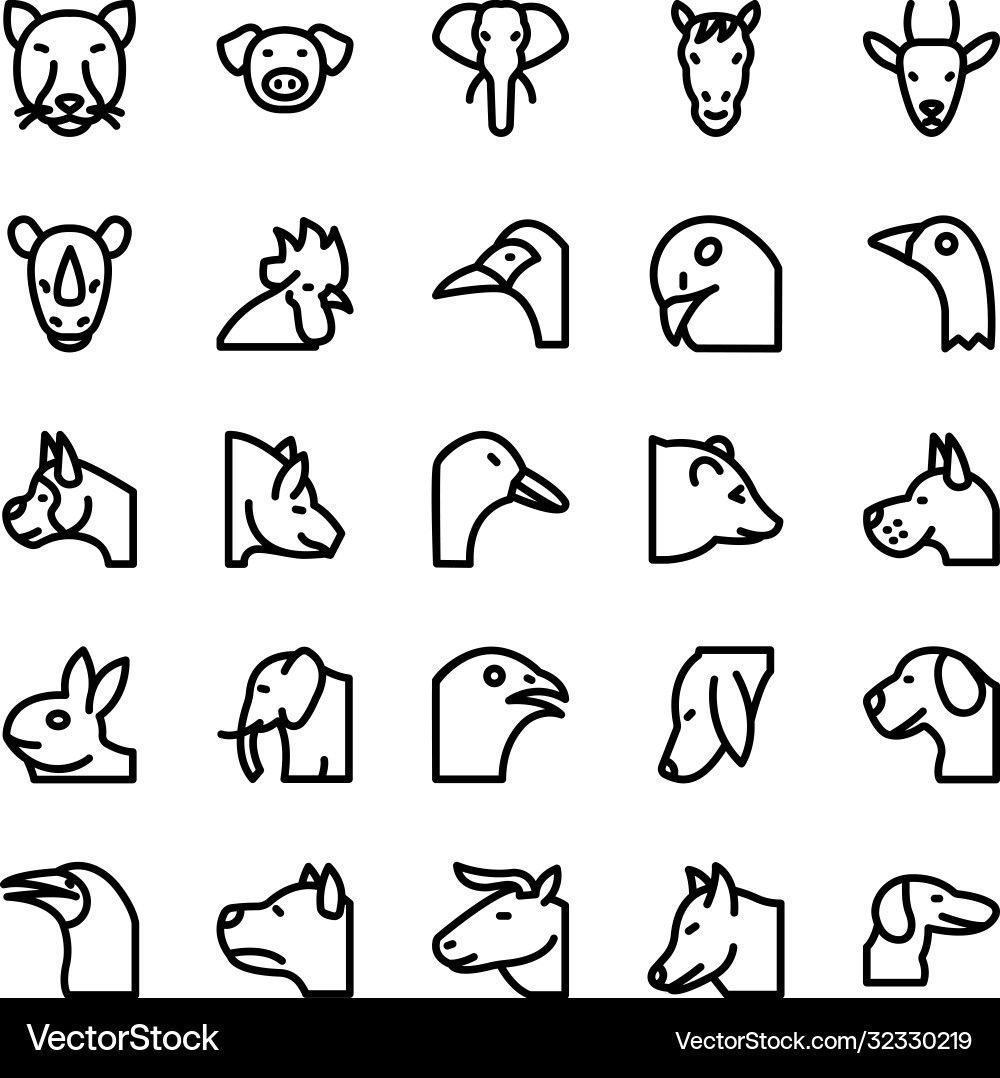 Animals and birds icons 4 Royalty Free Vector Image