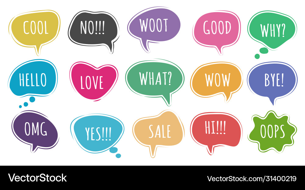 Cartoon Chat Bubble Set Royalty Free Vector Image