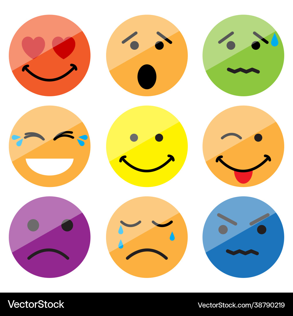 Different smiley funny cartoon character Vector Image