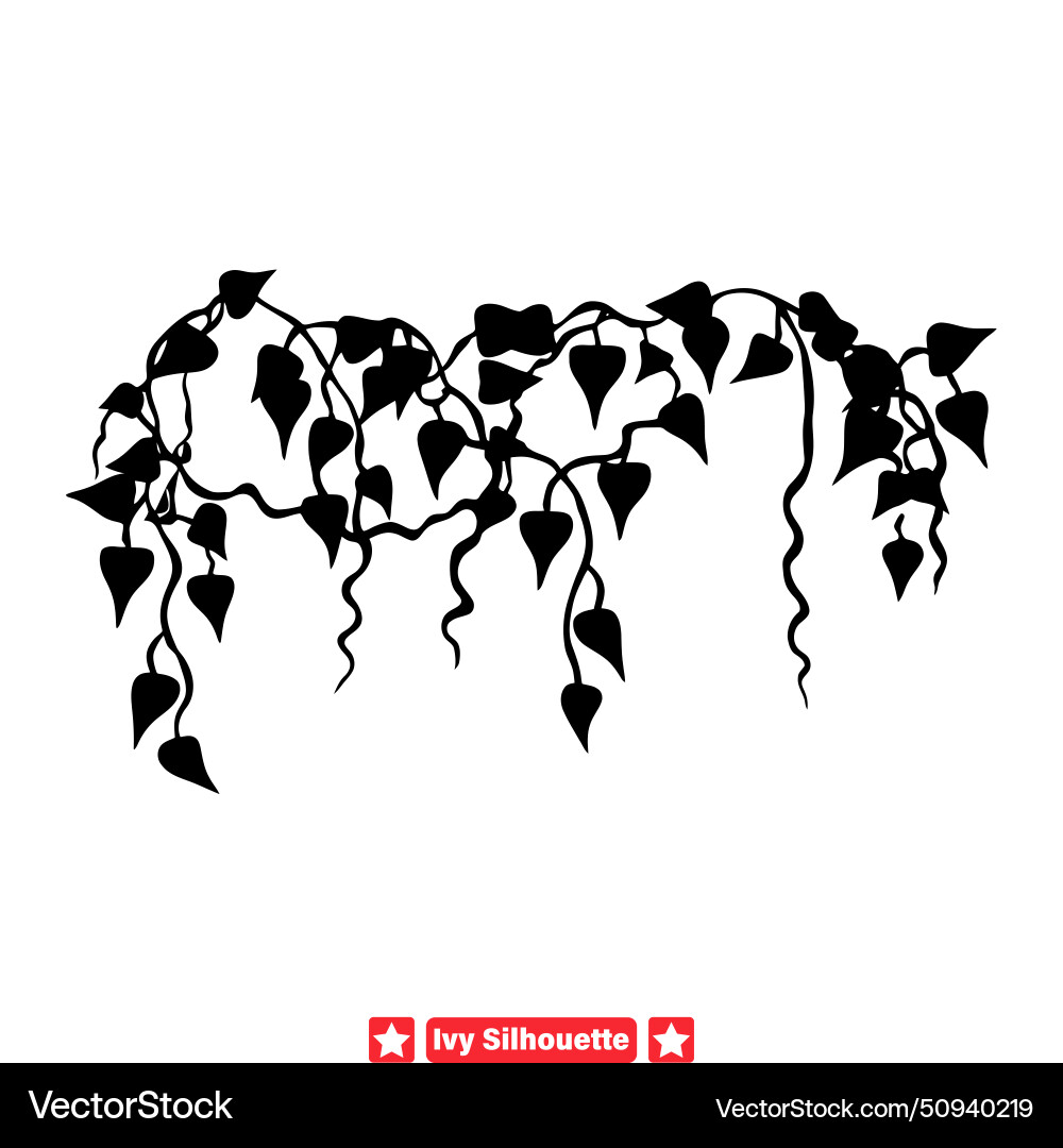 Enigmatic ivy maze intriguing silhouette set Vector Image