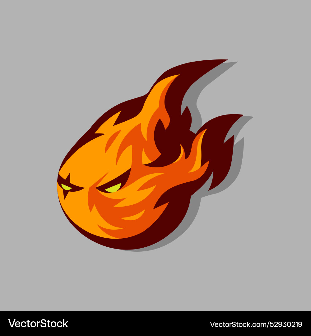 Fireball flames mascot Royalty Free Vector Image