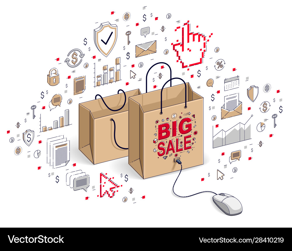 Online shop concept web store internet sales Vector Image