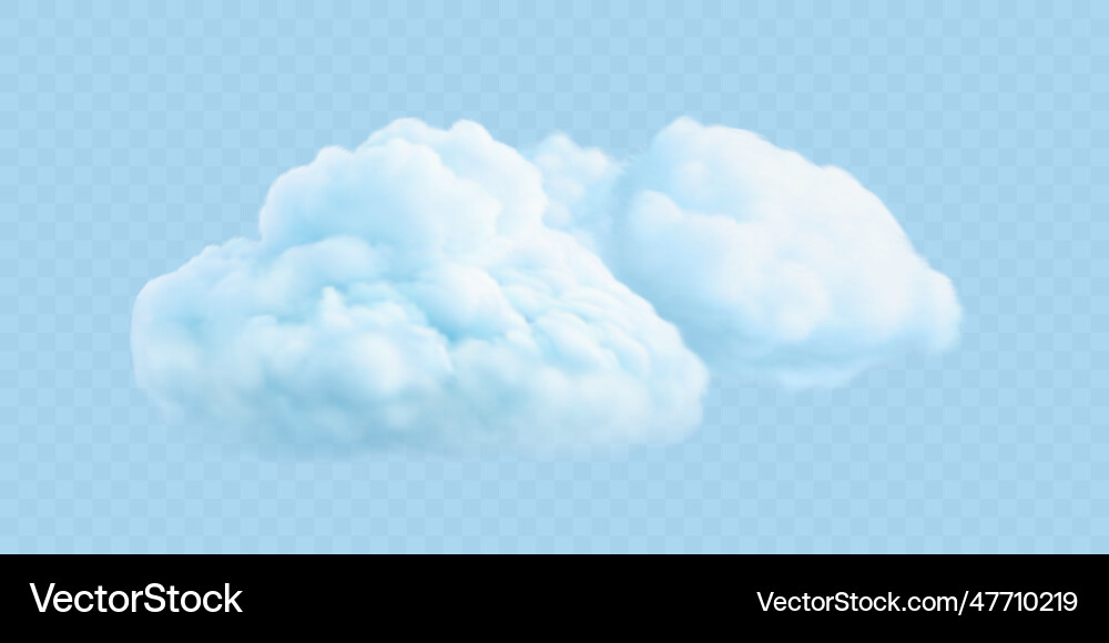 Realistic fluffy blue colored cloud Royalty Free Vector