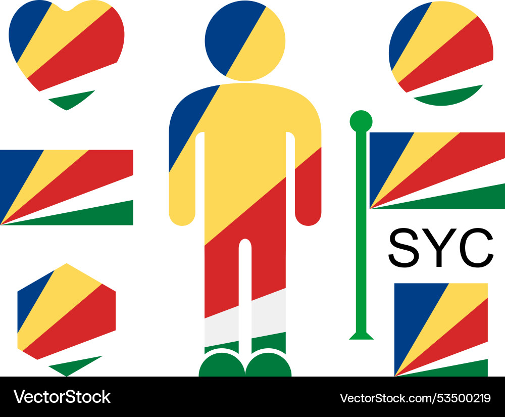 Seychelles flag Royalty Free Vector Image - VectorStock