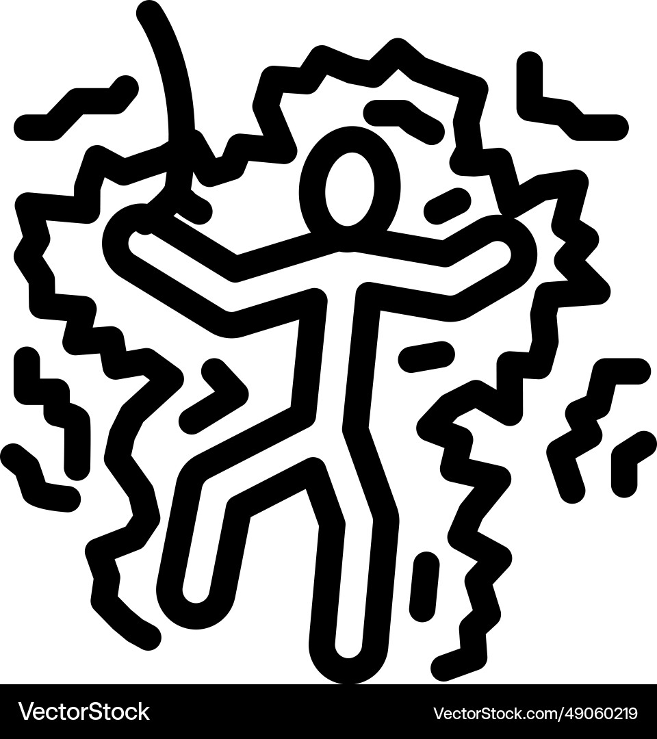 Shock electricity line icon Royalty Free Vector Image