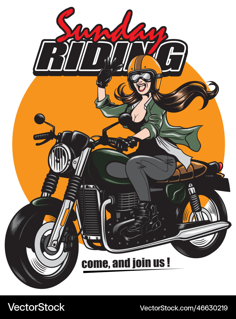 Sunday riding Royalty Free Vector Image - VectorStock