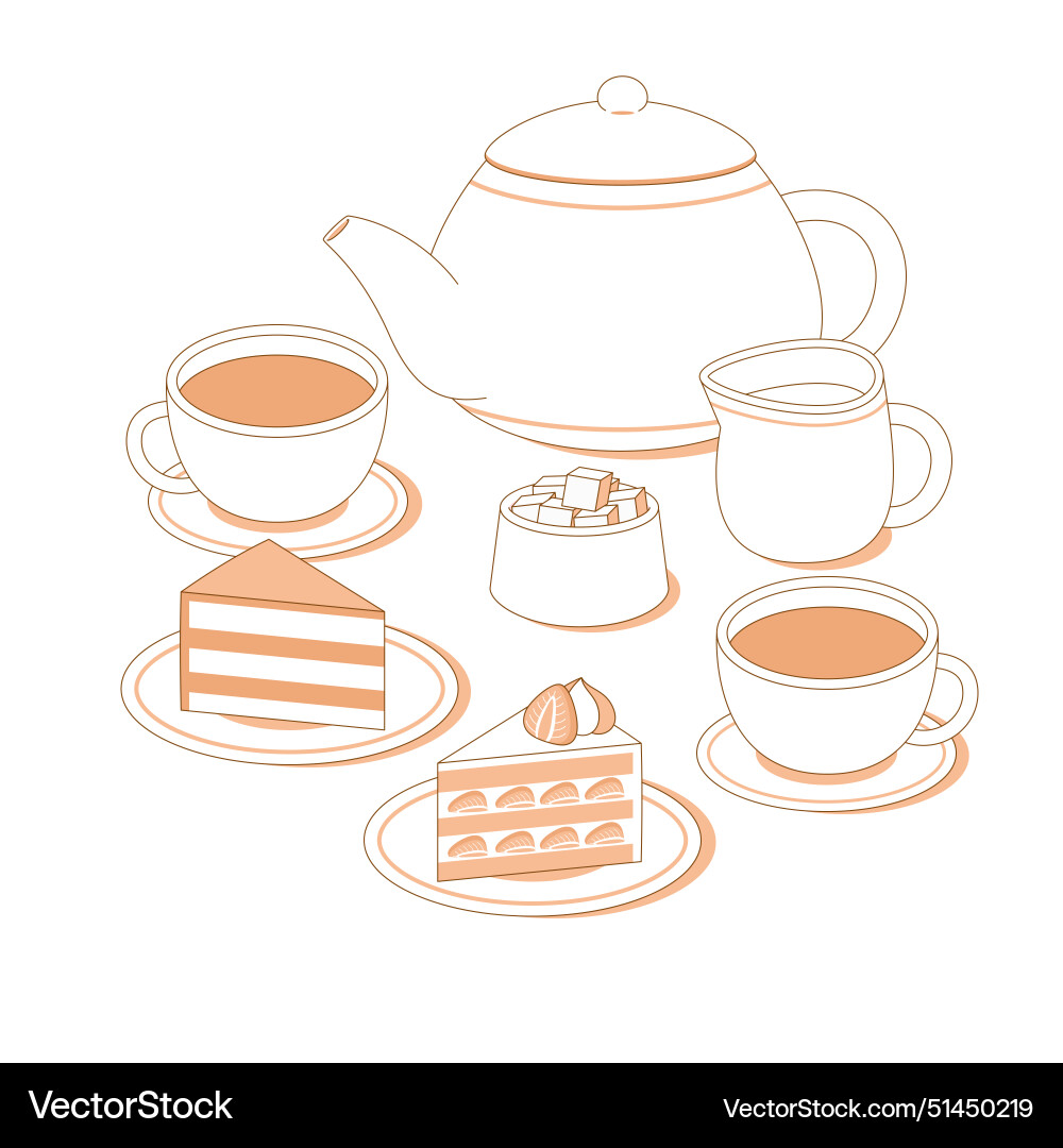 Tea party time 2 Royalty Free Vector Image - VectorStock