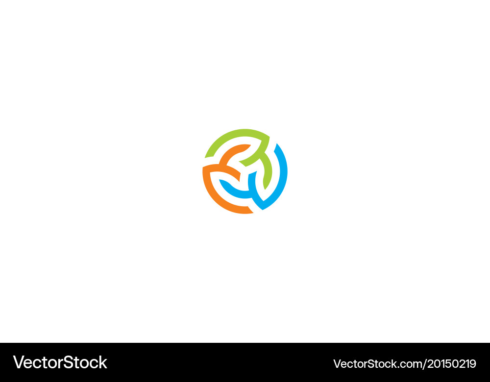 Three circle colorful beauty logo Royalty Free Vector Image