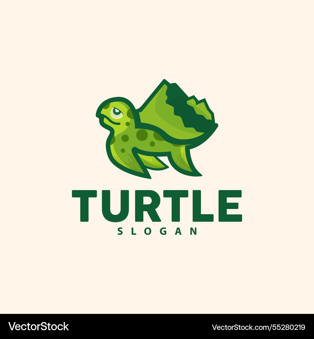 Turtle logo ocean animal simple minimalist Vector Image