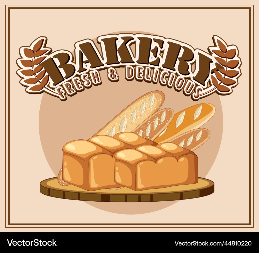Bakery fresh and delicious text for banner Vector Image