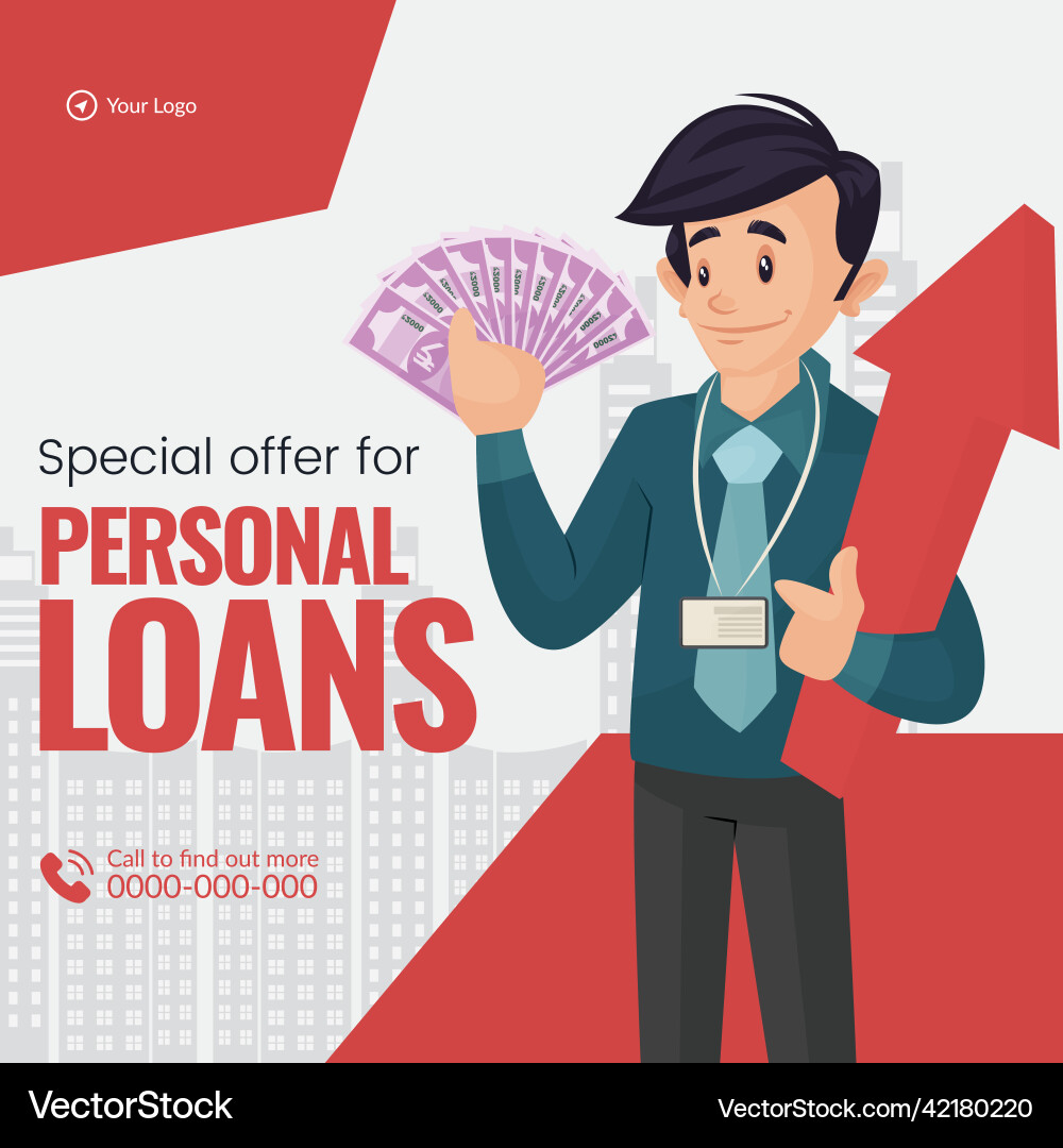 Banner design of personal loans Royalty Free Vector Image