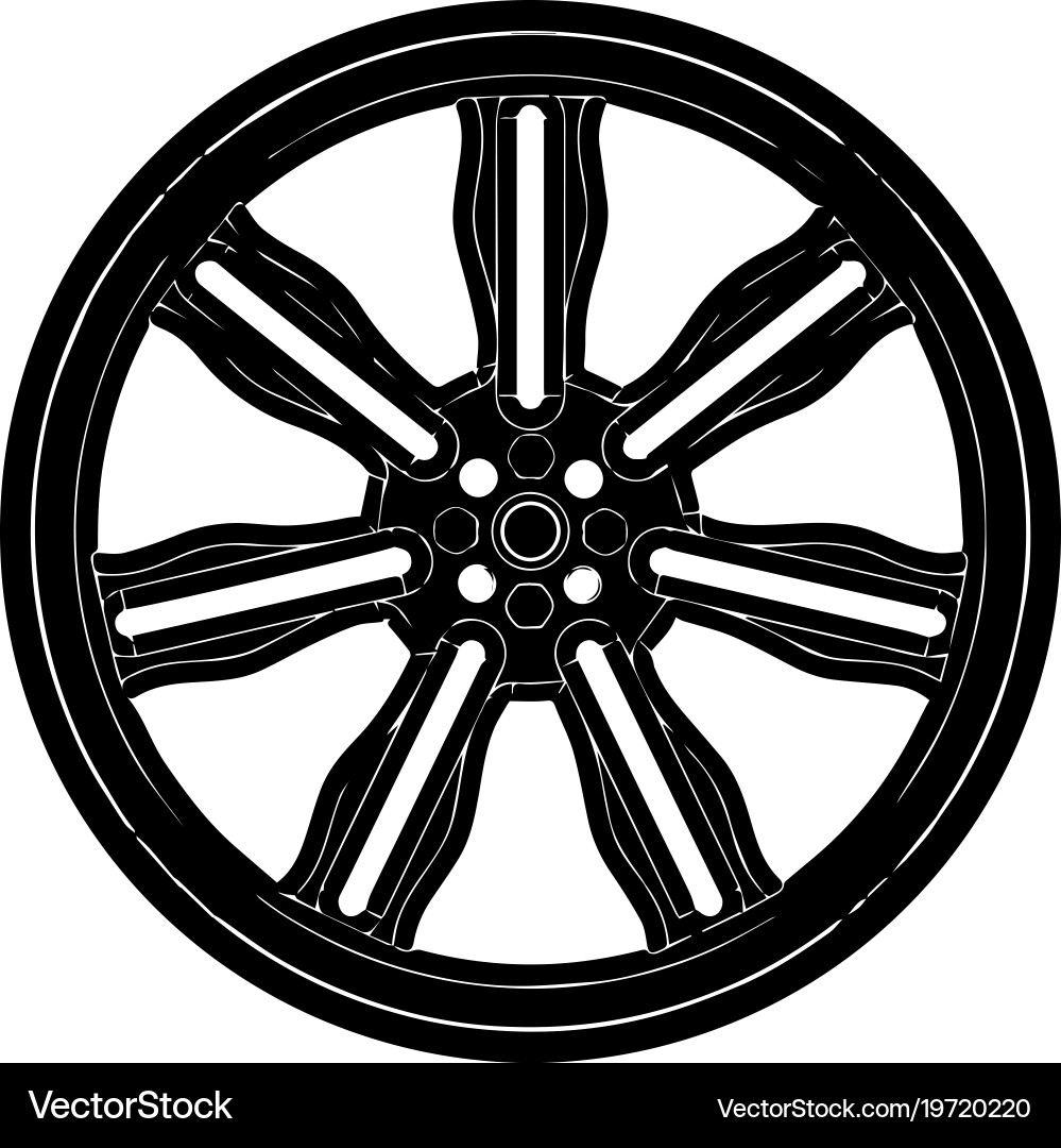 Black disk wheel Royalty Free Vector Image - VectorStock