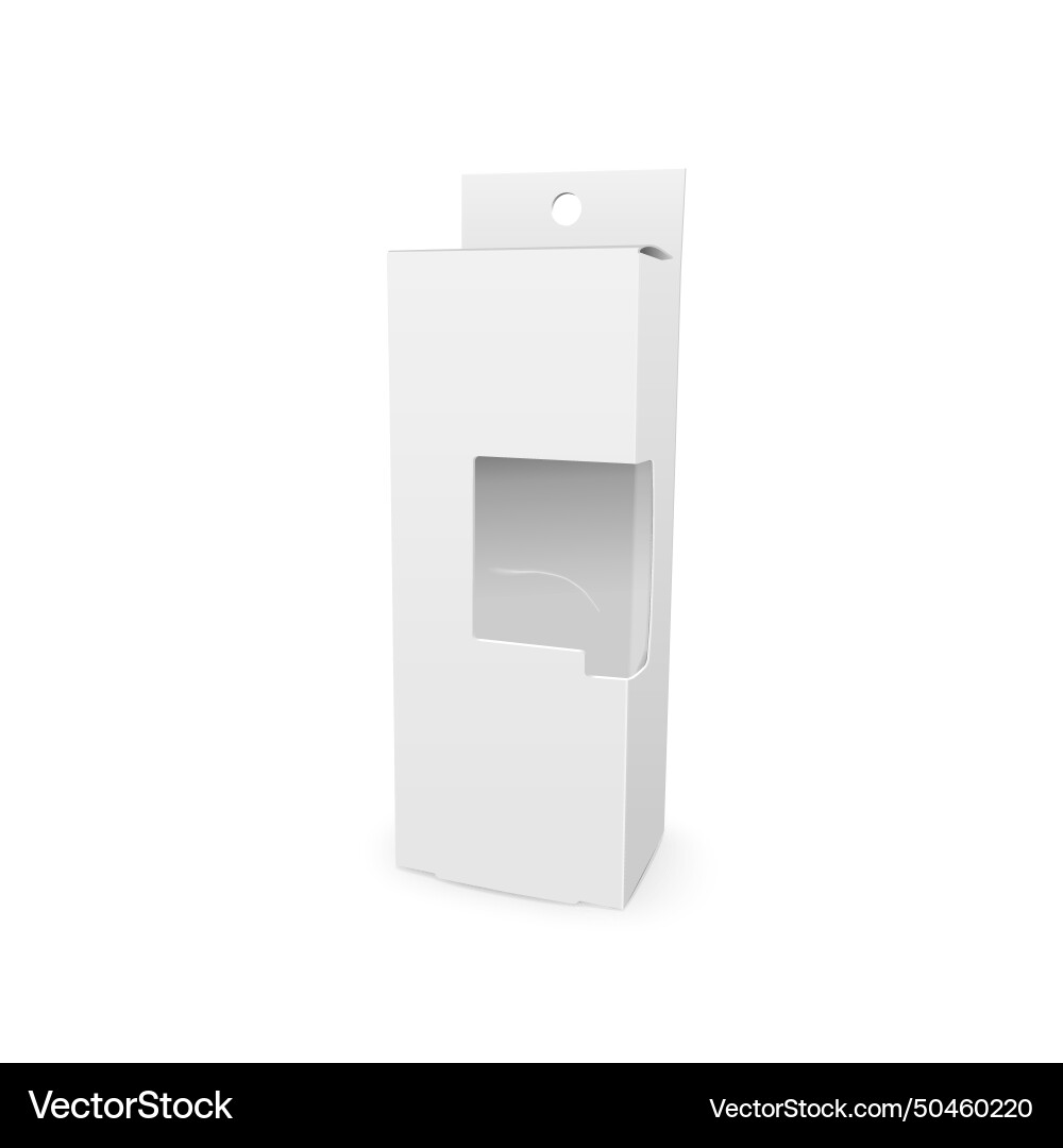 Cardboard box with a transparent plastic window Vector Image