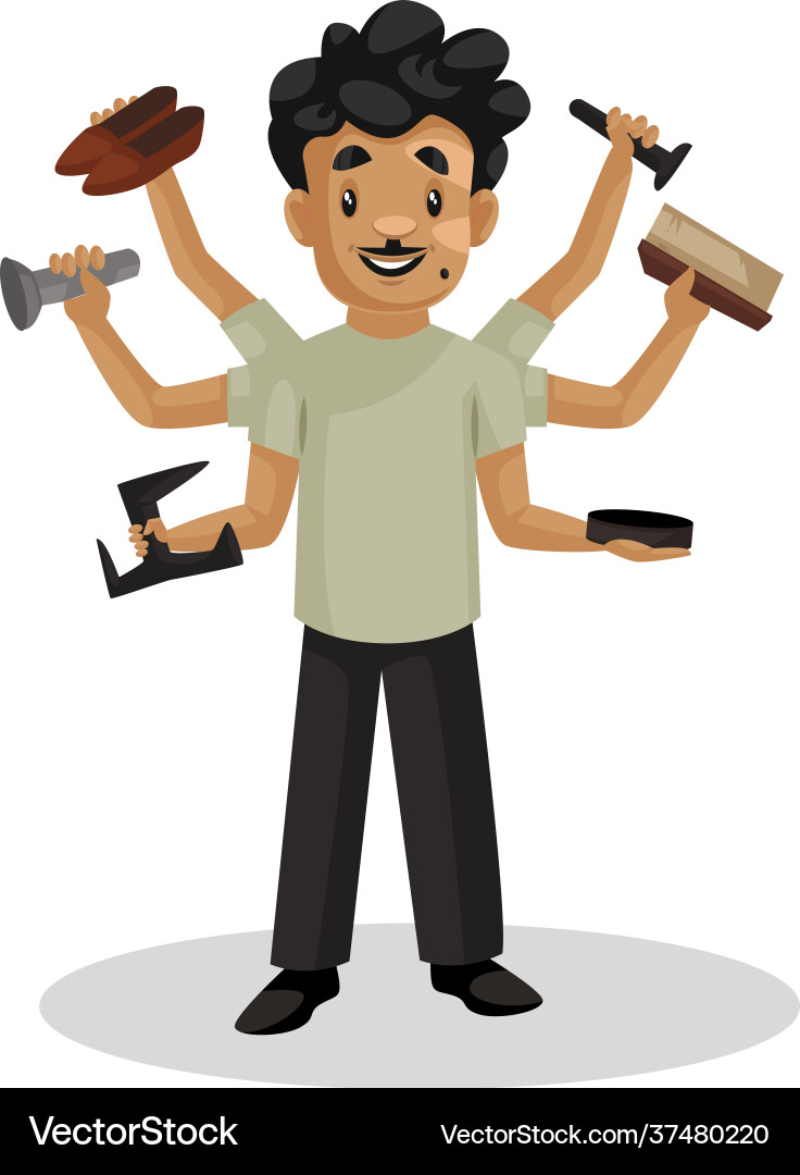 Cobbler cartoon character Royalty Free Vector Image