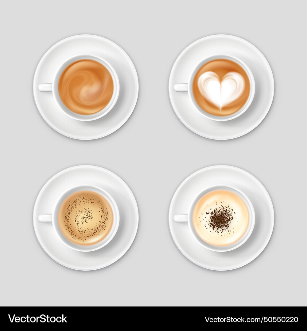 Coffee cups set Royalty Free Vector Image - VectorStock