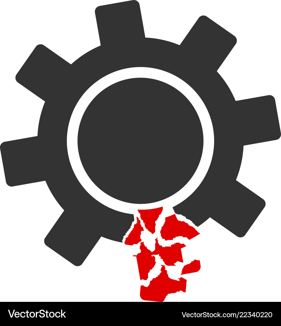 Damaged gear tooth icon Royalty Free Vector Image