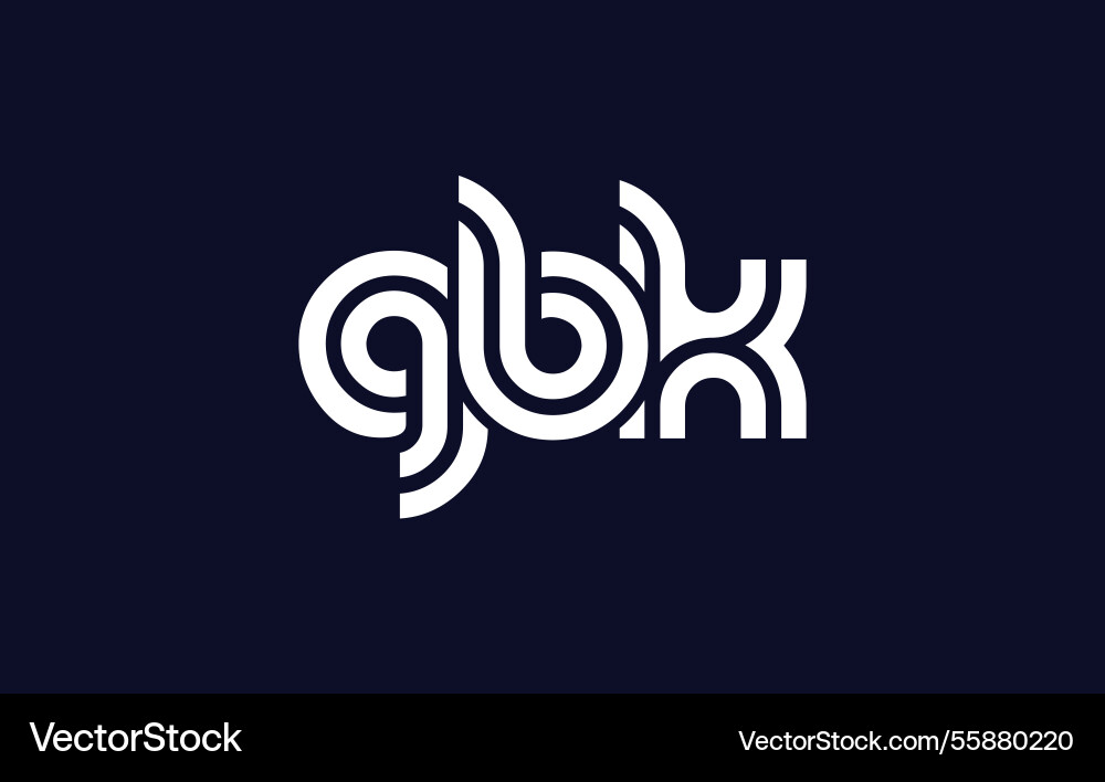 Gbk creative unique modern letter logo design Vector Image