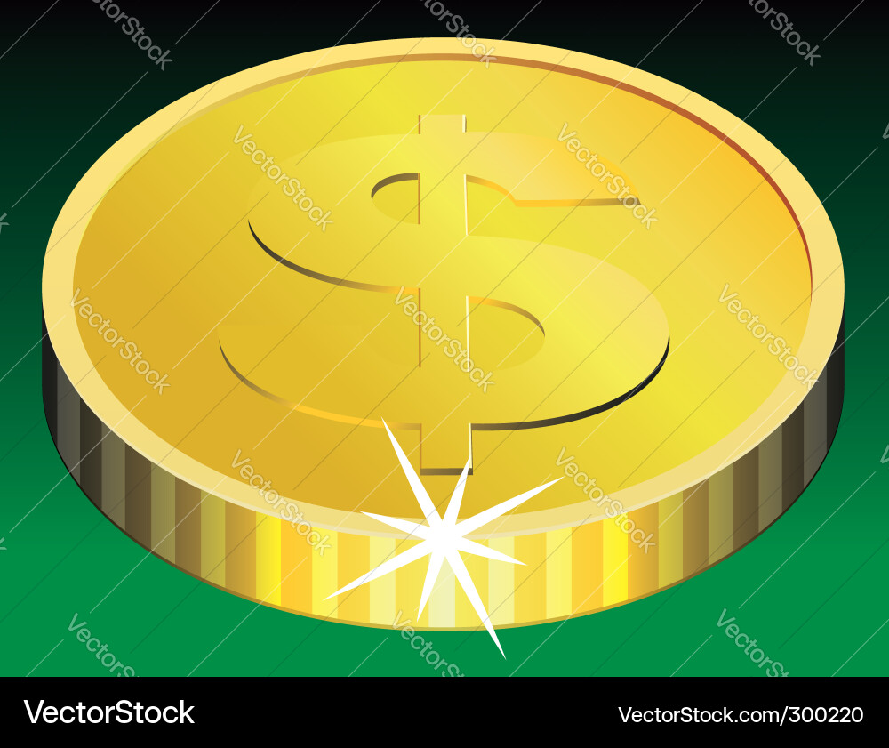 Golden coin Royalty Free Vector Image - VectorStock