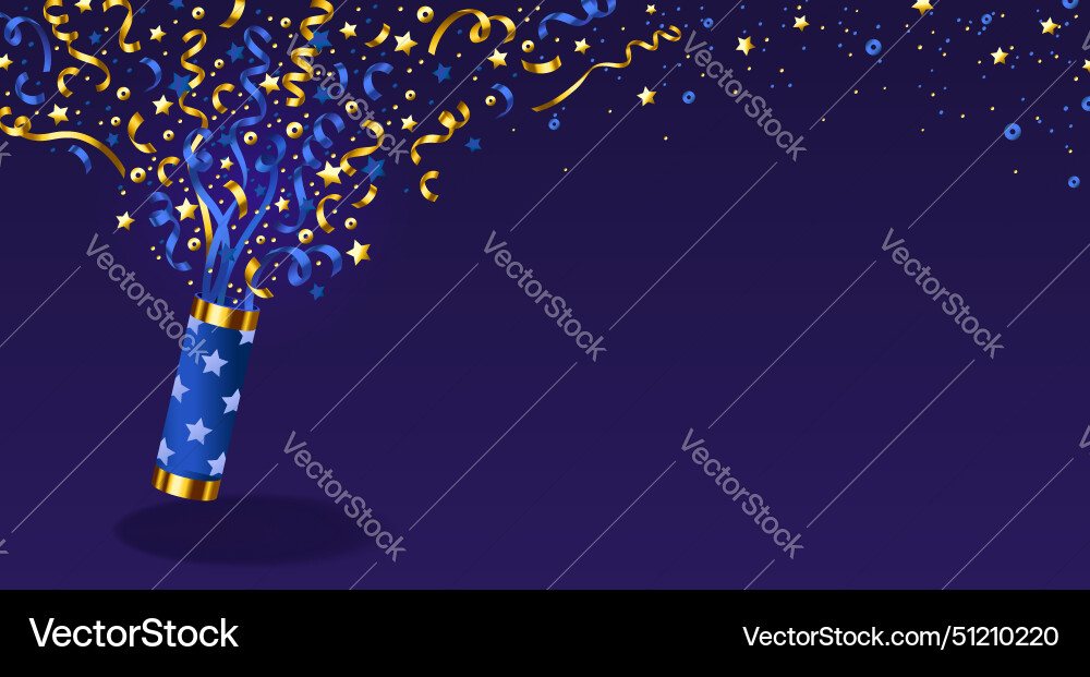 Holiday background with party popper Royalty Free Vector