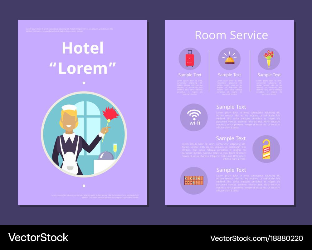Hotel room service information list Royalty Free Vector