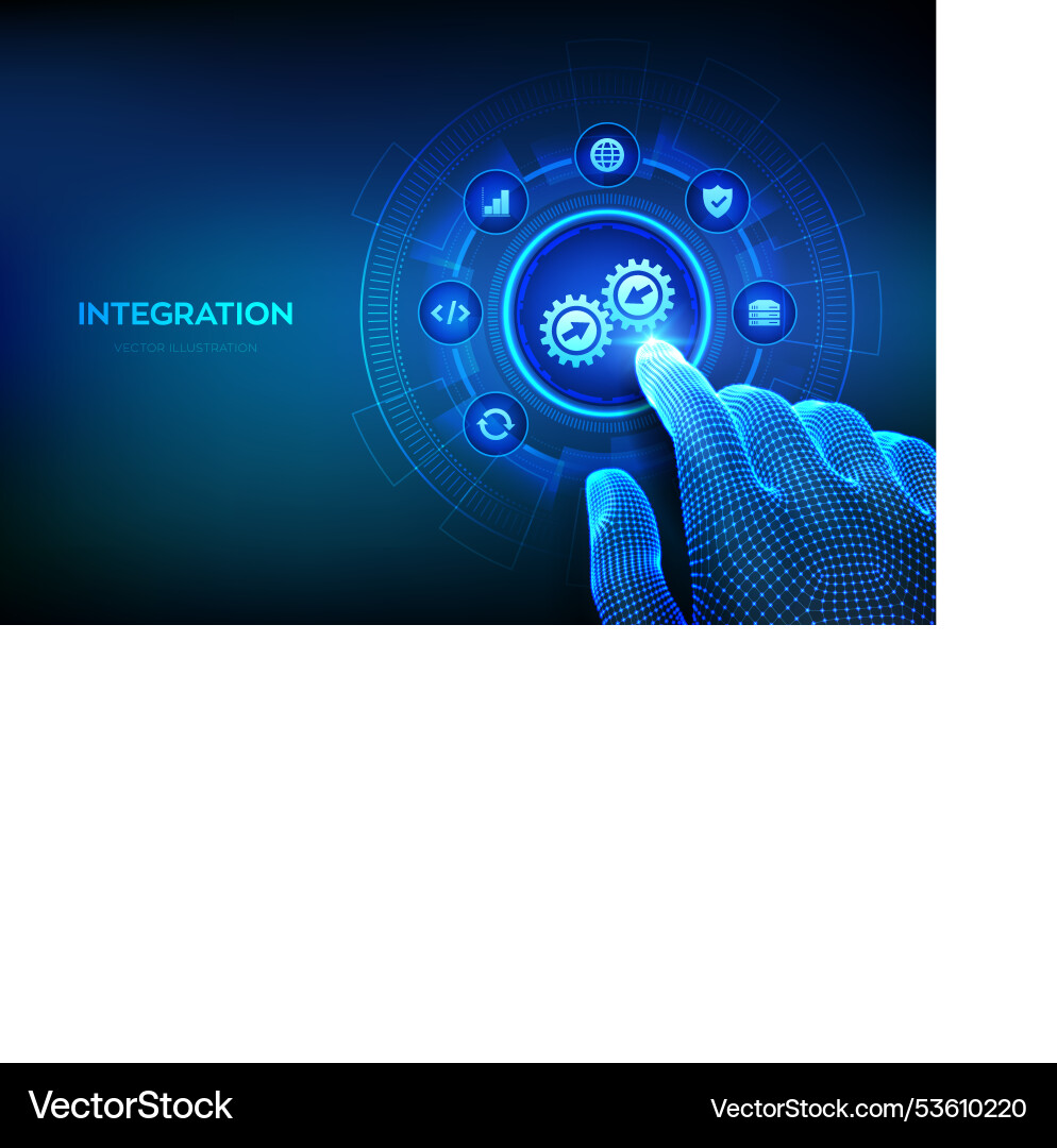 Integration data system system integration Vector Image Integration data system system integration Vector Image