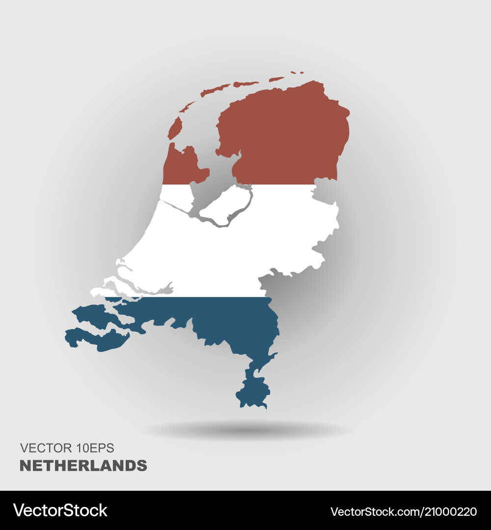 Map and flag of the netherlands Royalty Free Vector Image