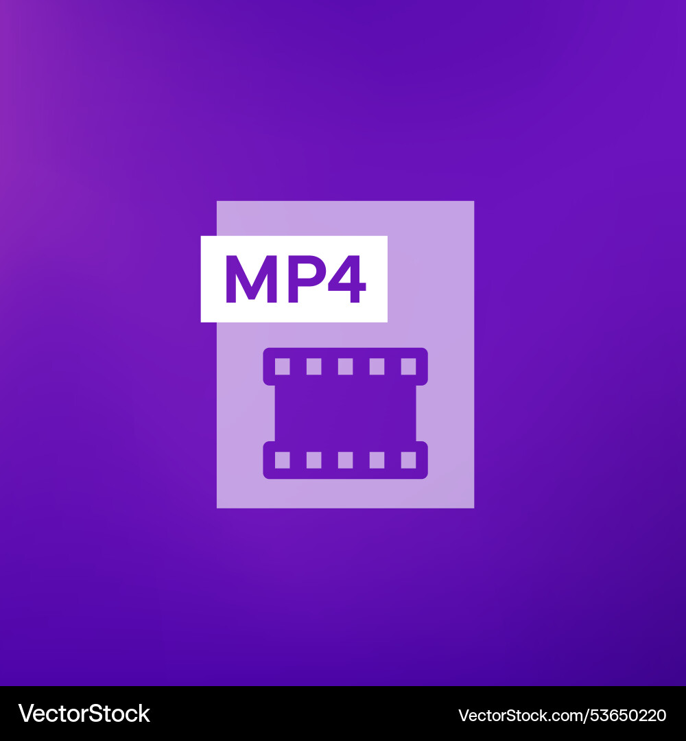 Mp4 video file icon Royalty Free Vector Image - VectorStock