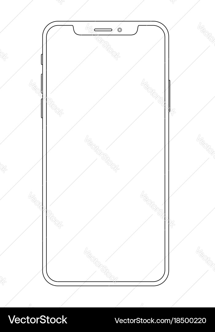 Outline drawing phone line style design Royalty Free Vector