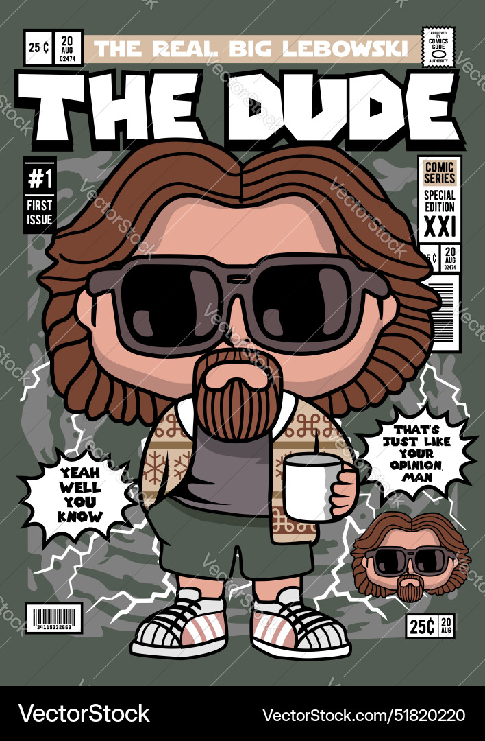 Pop art the dude Royalty Free Vector Image - VectorStock