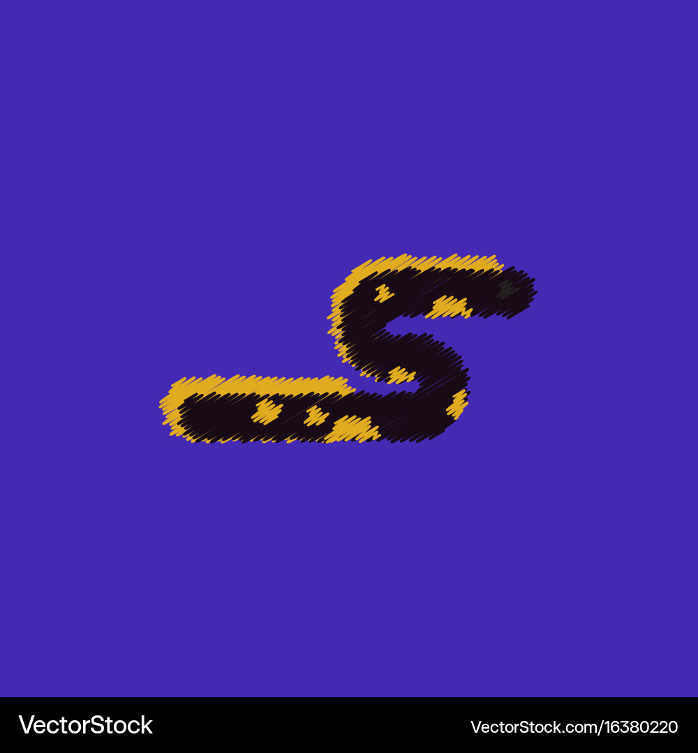 Sea snake in hatching style Royalty Free Vector Image